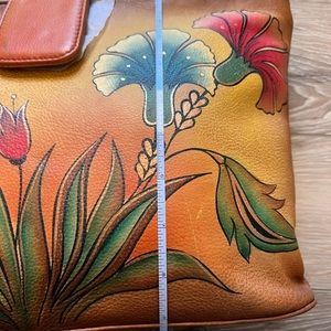 Anuschka | Bags | Nwt Anuschka Hand Painted Brown Leather Handbag ...